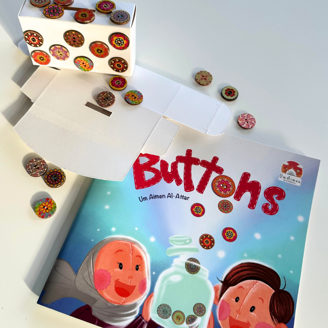 Buttons Book with Money Box Craft – Um Aimen Books