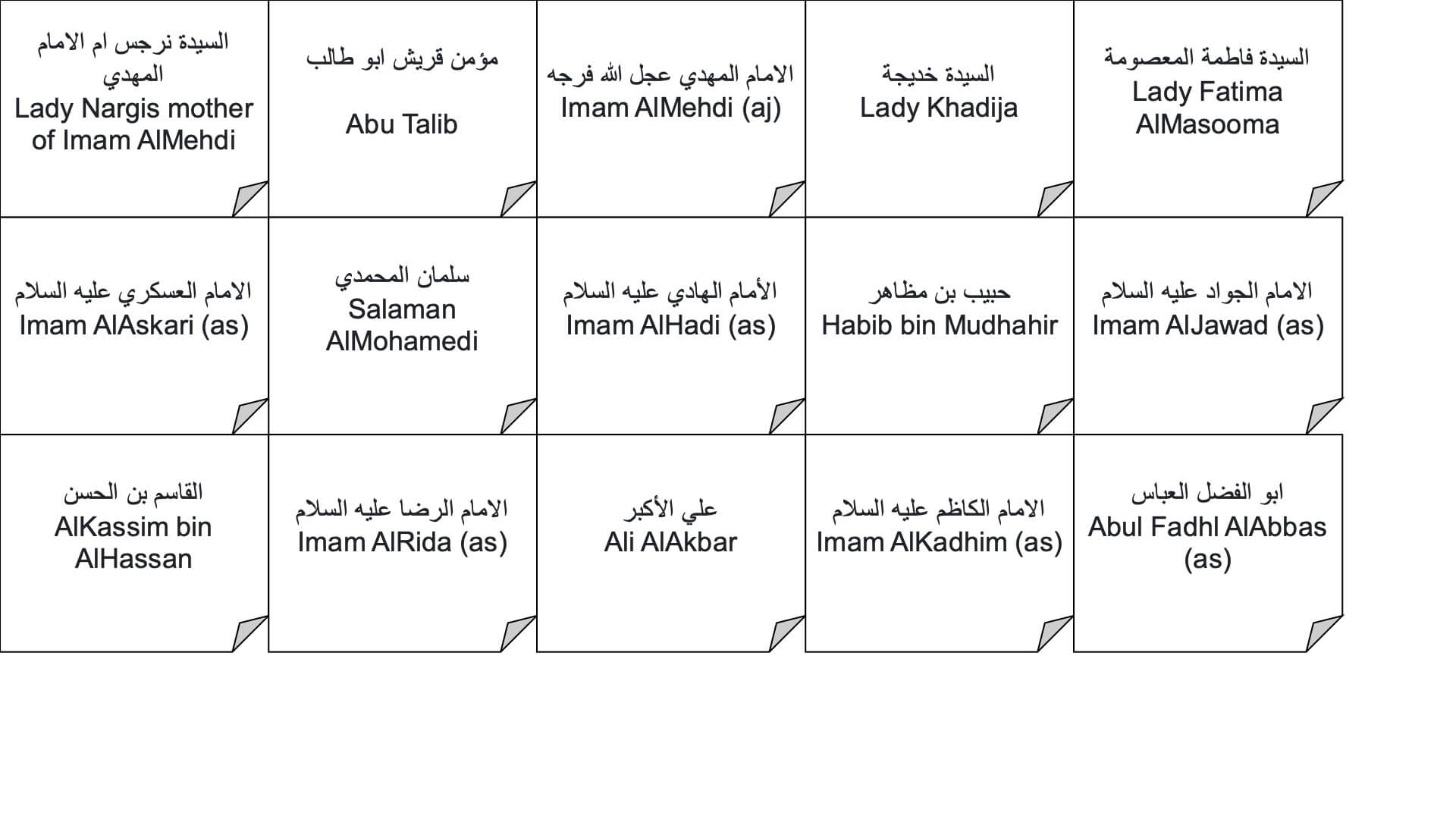 Ramadan Daily Names – Um Aimen Books